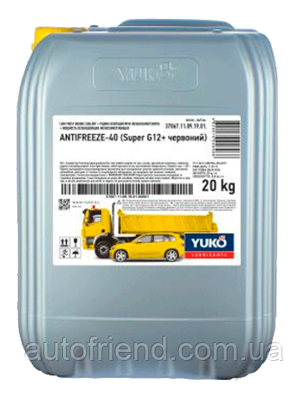 Антифриз YUKO-40 Super G12+ червоний 20л (ID#1682816088), цена: 1335 ₴, купить на Prom.ua