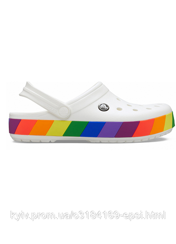 Купить Сабо Crocs Crocband Rainbow Block White (Радужные/белые) M4W6 36 ...