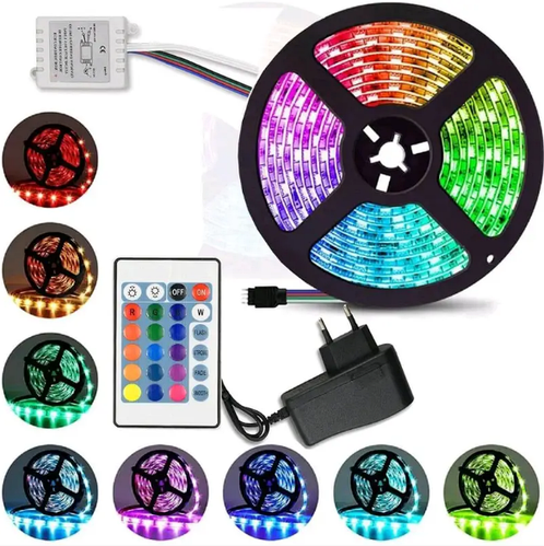 Cветодиодная LED лента RGB 3528 с пультом и блоком питания 5м (ID ...