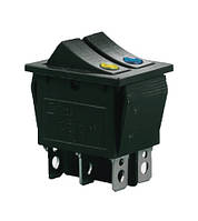 KCD2-2101N BL+Y/B 220V Переключатель 2 Клав. Желтый + Синий с ...