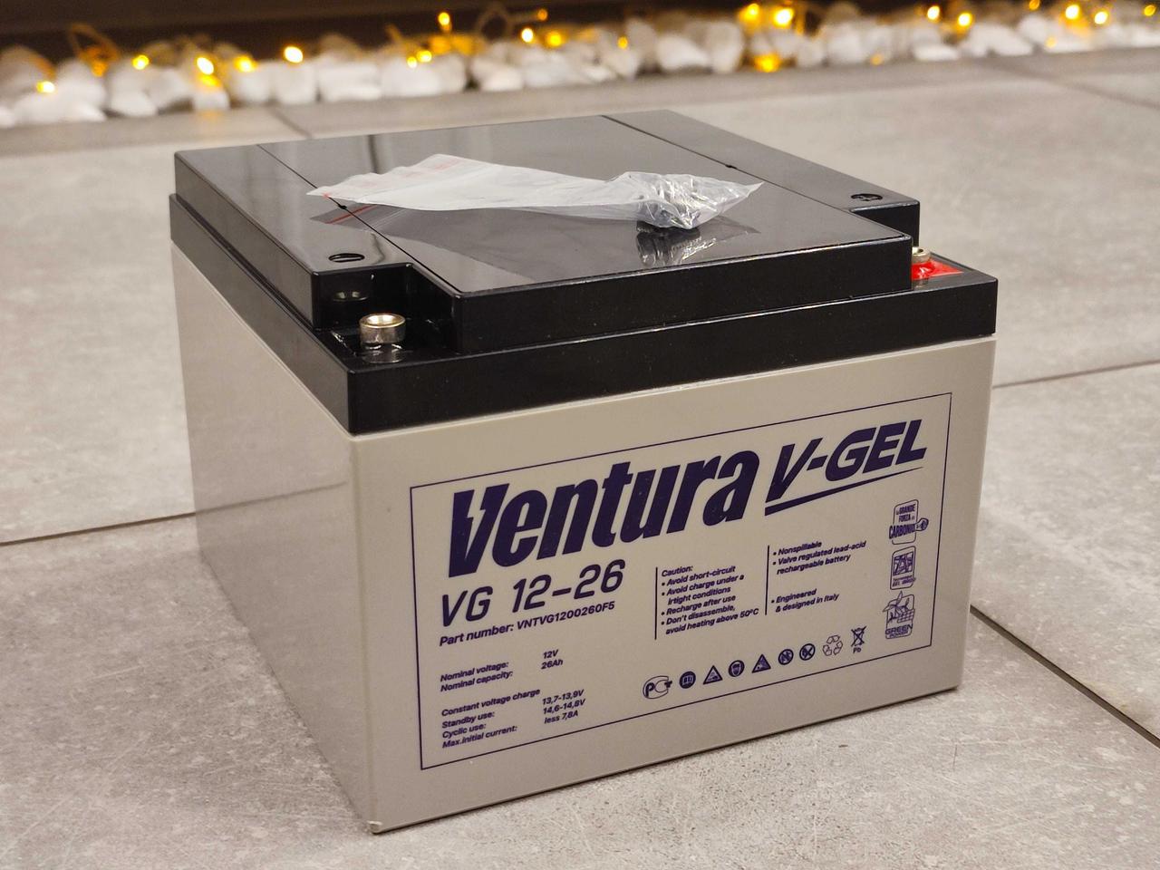 Аккумулятор Тяговый Гелевый Ventura 26Аh для Котла ИБП ДБЖ АКБ GEL AGM ...