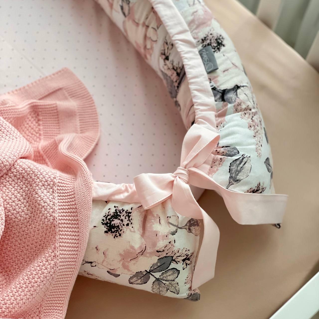 Кокон-гнездо Маленькая Соня для Новорожденных Акварельные Цветы ...