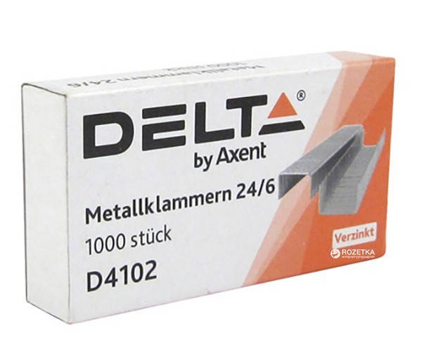 Скобы металлические Delta by Axent 24/6 1000 шт D4102 (ID#1758302983), цена: 12 ₴, купить на Prom.ua