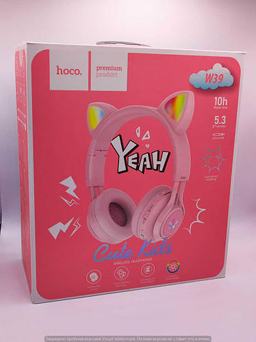Бездротові навушники Hoco W39 Cat Ear Bluetooth (pink) 38469 Китай (ID ...