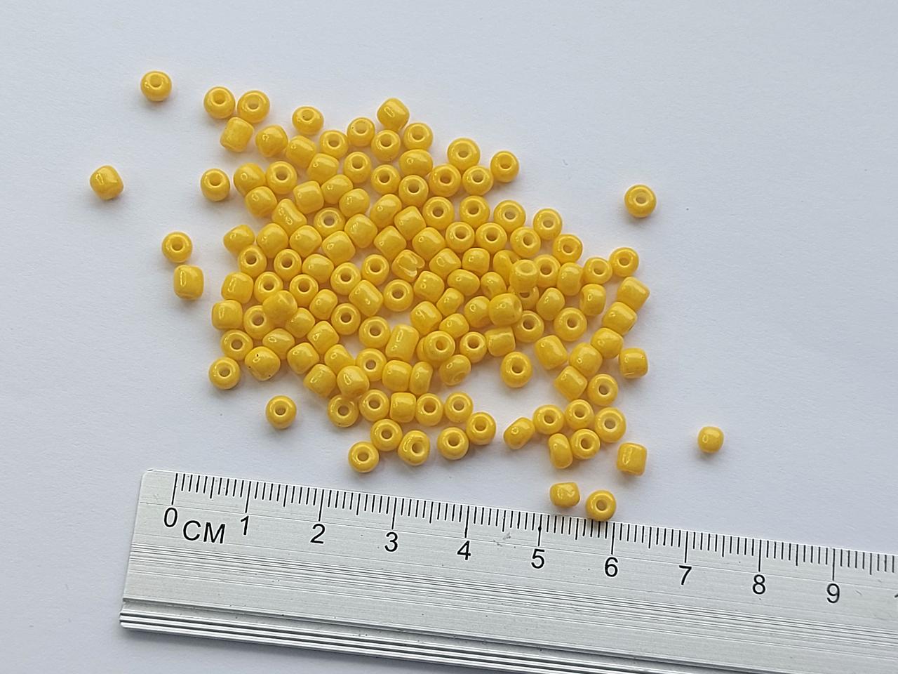 Бісер великий № 6 0 3 5 4 мм Китай 15 грам Жовтий продаж ціна у Львові Бісерне рукоділля