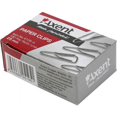 Купити Скріпки 25 мм Axent 4105 трикутні з вигином нікельовані 100 шт., ціна 14.54 ₴ - Prom.ua ...