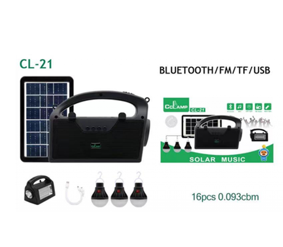 Фонарь CL 21 Power Bank-Блютуз-Радио С Солнечной Панелью + Лампочки 3шт ...