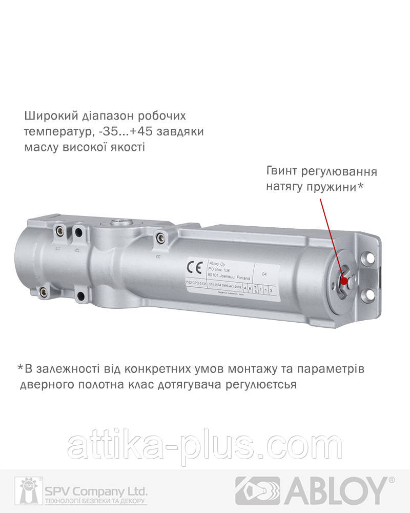 Дотягувач накладний ABLOY CAM DC250 BROWN BC W/O_ARM EN_1-6 до_120кг ...