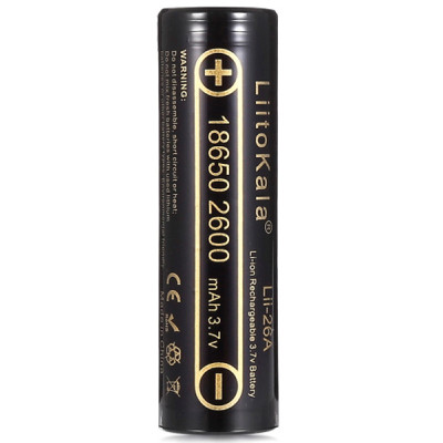 Аккумулятор 18650 2600mah Li-Ion, (2450-2650mah), 3.7V (2.75-4.2V ...