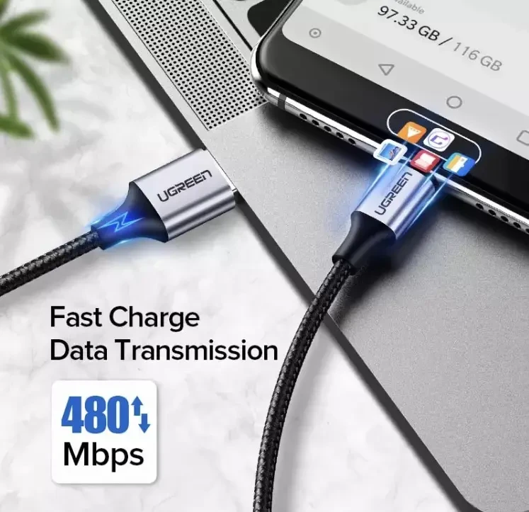 UGREEN USB Type-C зарядный кабель, шнур для зарядки Type-C (ID ...