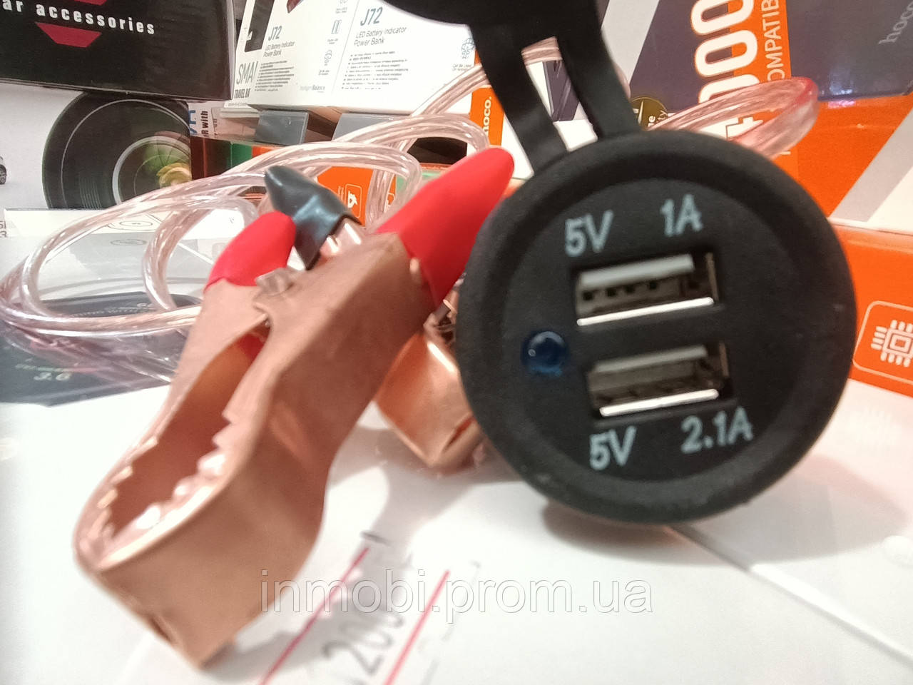 Купить USB-розетка 12v провод 1м с крокодилами / USB-разъём врезной ...