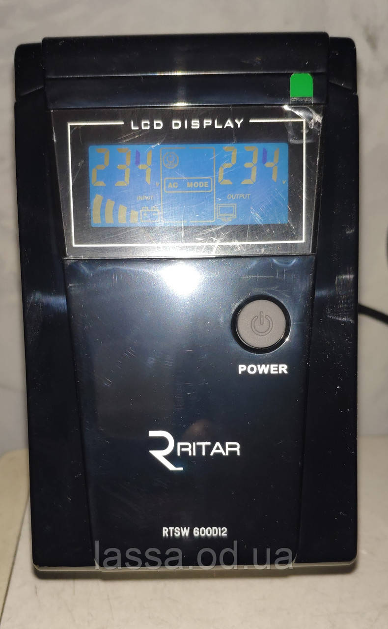 ДБЖ RITAR RTSW-600 LCD (360Вт) чиста синусоїда перетворювач напруги 12/220В (інвертор) UPS (ID ...