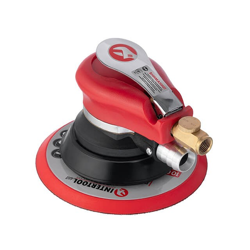 Купить Мощная шлифмашина пневматическая эксцентриковая INTERTOOL PT-1007: 125-150 мм, 340 л/мин ...