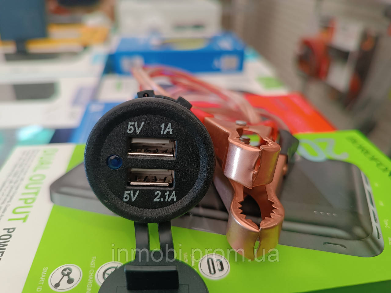 Купить USB-розетка 12v провод 1м с крокодилами / USB-разъём врезной ...