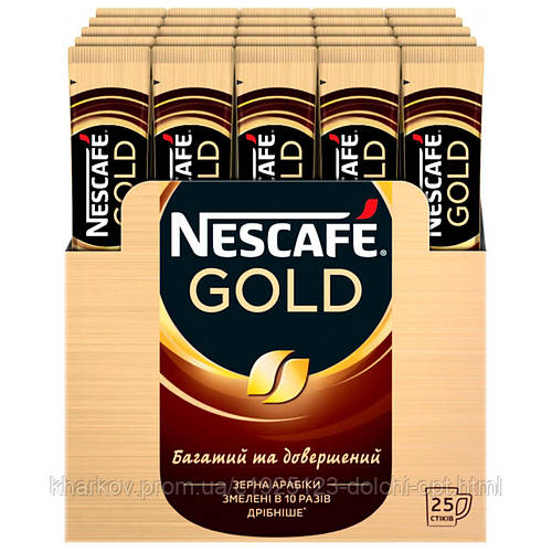 Кофе Nescafe Gold ( Нескафе Голд ) растворимый в стиках 25 * 1.8г (12 ...