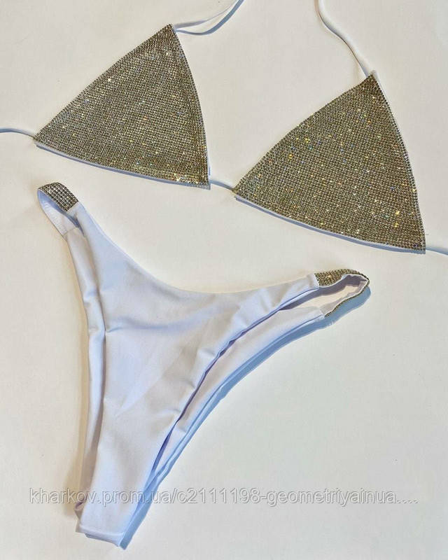 Роздільний Купальник Ззі Стразами Білого Кольору M — в Категории ...