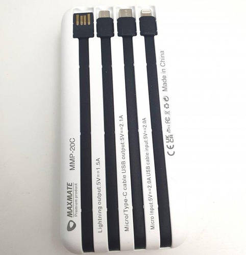Повербанк Maxmate 20000 mAh 4в1 зі швидким заряджанням 2 USB Type-C 2.1 ...
