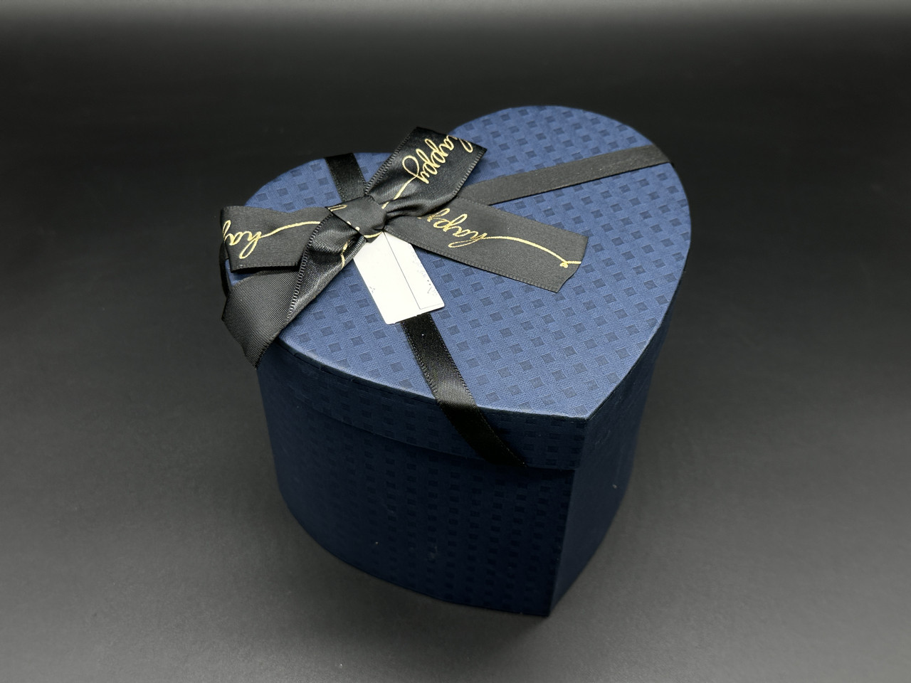 Коробка Подарочная с Ручками и Бантиком. Сердце. Цвет Синый. 15х12х12см ...