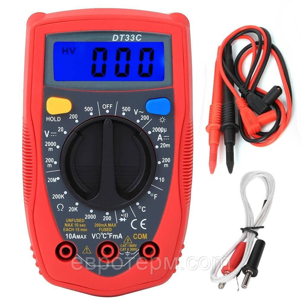Мультиметр-тестер цифровой Digital Multimeter DT 33 C, термопара ...