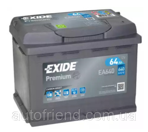 Аккумулятор EXIDE PREMIUM 64Ah Ев (-/+) (640EN) (д242*ш175*в190) EA640 ...