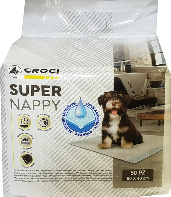 Купити Пелюшки для собак Croci Super Nappy 60 х 40 см 50 шт., ціна 638 ...