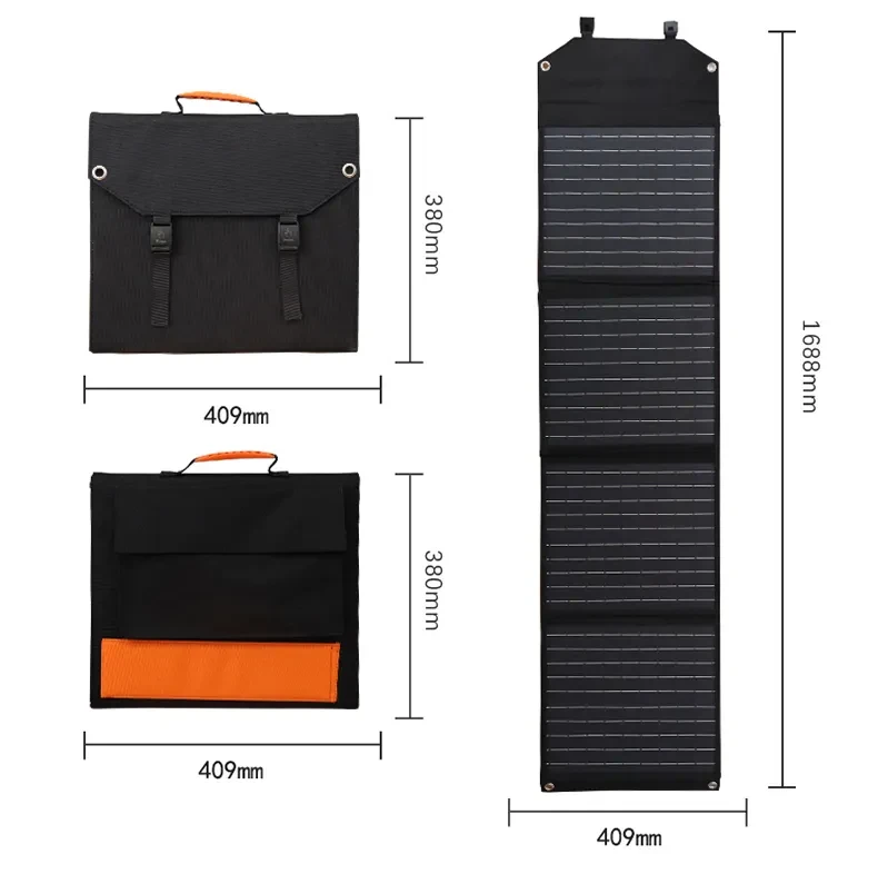Сонячна панель ANSUN 120 Вт портативна складна сумка USB зарядка, цена ...