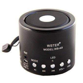 Колонка Мини портативная WSTER WS-A8 с MP3, USB и FM-pадио ЧЕРНЫЙ, цена ...