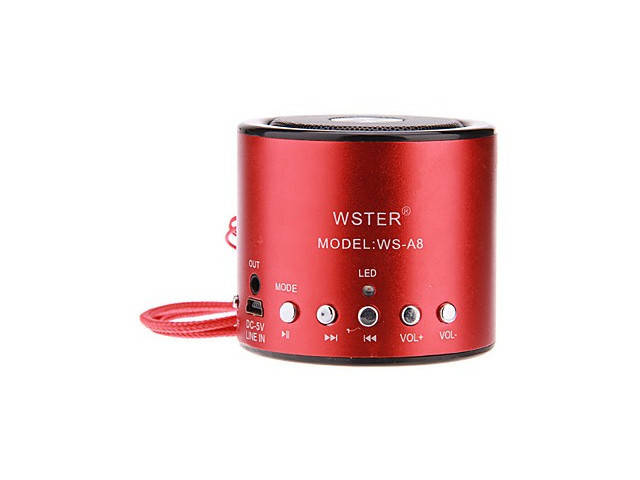 Колонка Мини портативная WSTER WS-A8 с MP3, USB и FM-pадио ЧЕРНЫЙ, цена ...