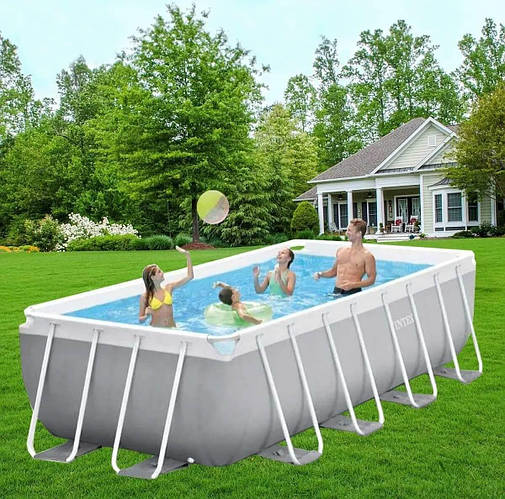 Каркасный бассейн Intex 26788 прямоугольный с лестницей и картриджным ...
