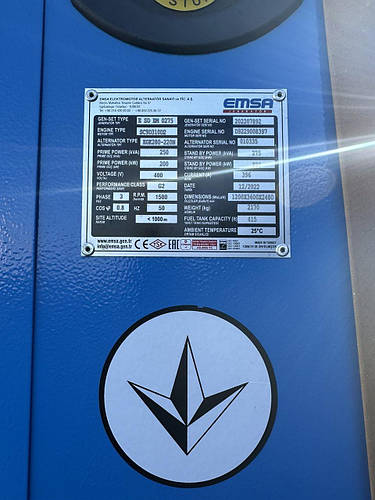 Дизельный генератор EMSA 275 кВа, трехфазный, промышленный, цена ...