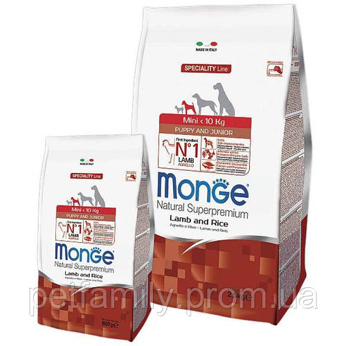 Купити Monge (Монge) DOG Mini Puppy & Junior Сухий корм із ягням для ...