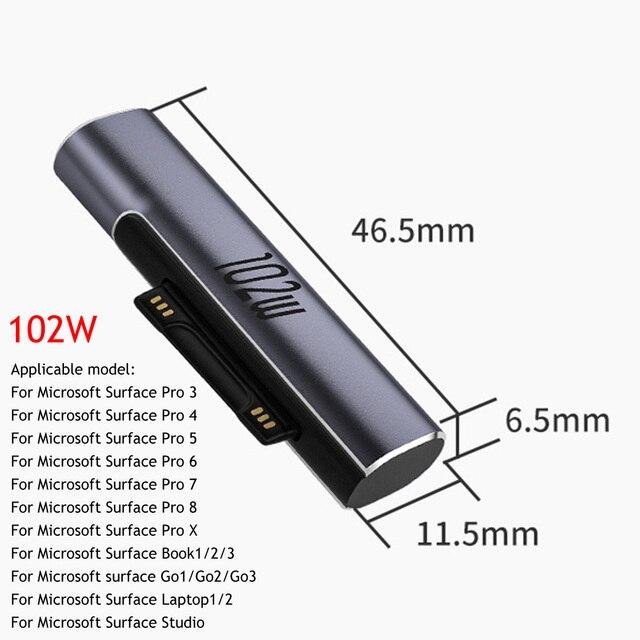 Купить Type-c Surface переходник 15V PD 102W зарядки для microsoft Surface Pro 6 5 4 3 Laptop ...