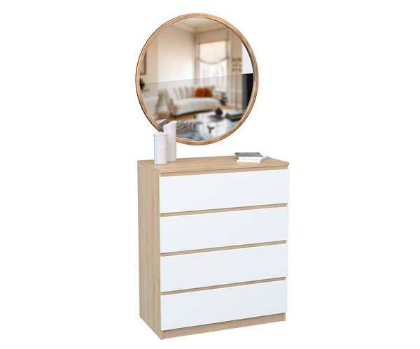 Комод Comod Стиль-4 ДСП 98х80х43 см Дуб сонома с белыми фасадами., цена ...