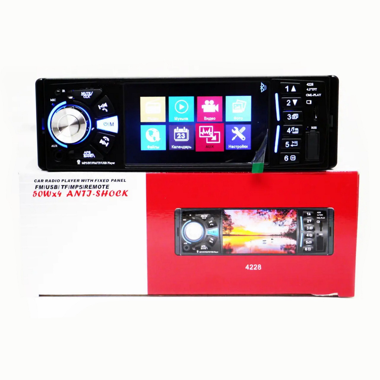 1 Din Автомагнитола Пионер Pioneer 4228 Большой Экран 4,1" Bluetooth ...