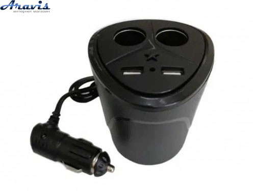 Разветвитель Прикуривателя 2 Выхода в Подстаканник KING KSU-186 2+2USB ...