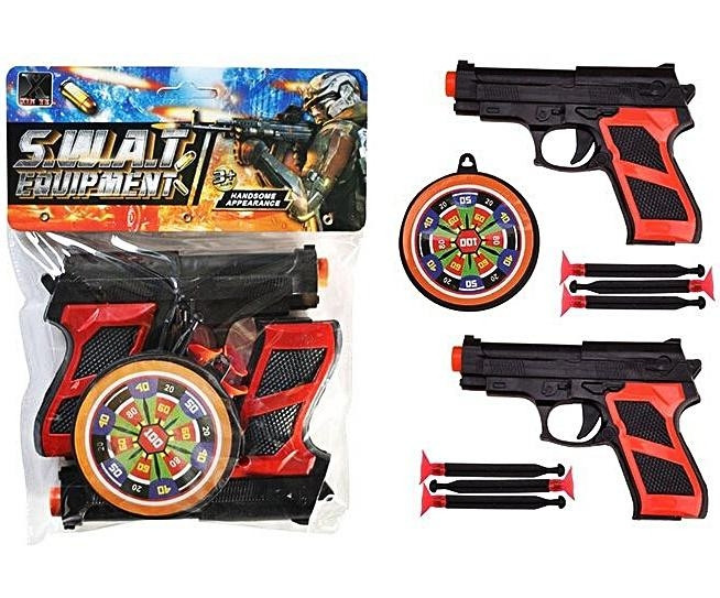 Пистолет в кобуре 2019-65 ,17см, пистолет 2шт, на присосках, кобура ...