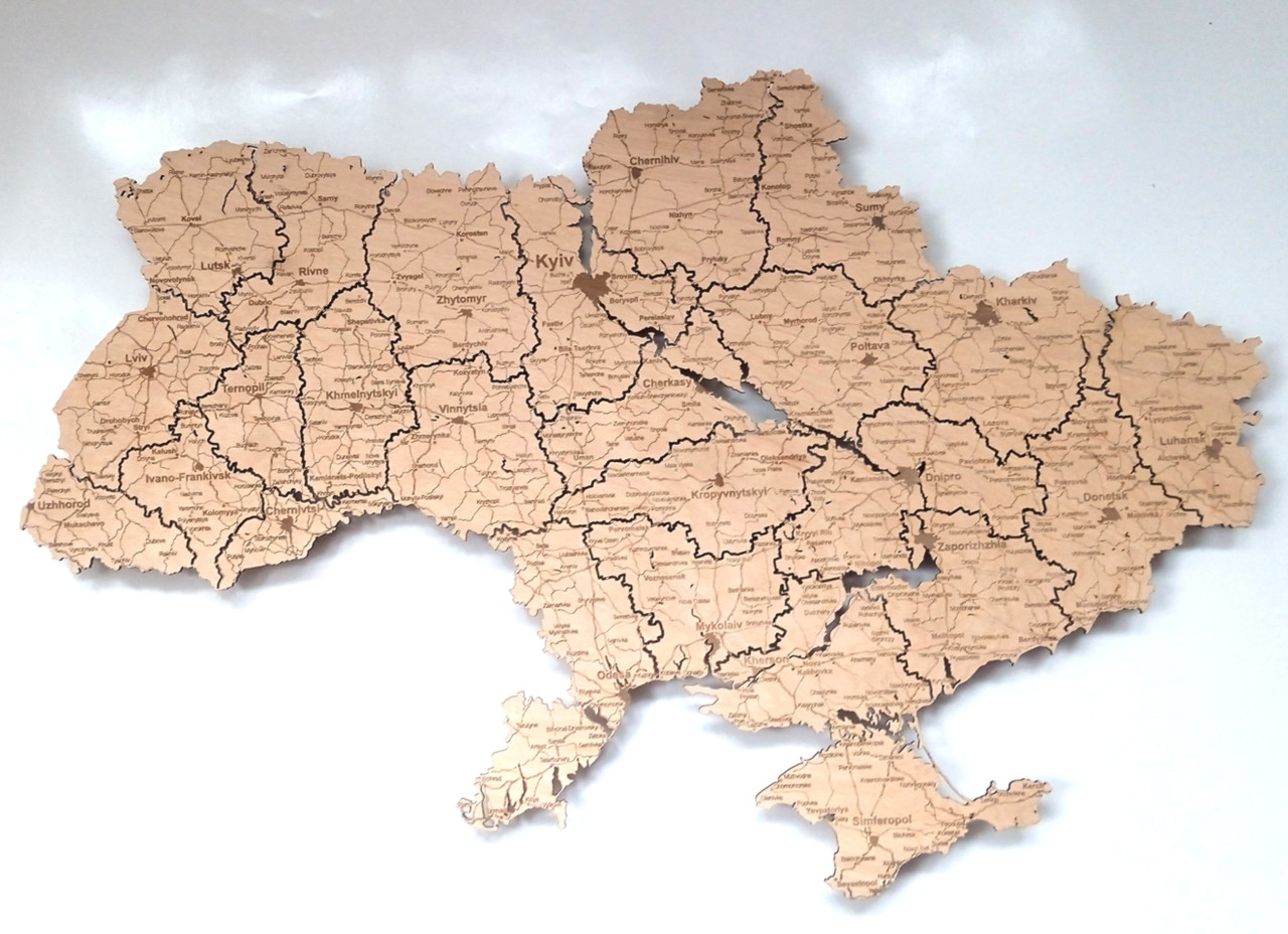Купить Карта Украины из фанеры настенный декор с LED подсветкой Nevet ...