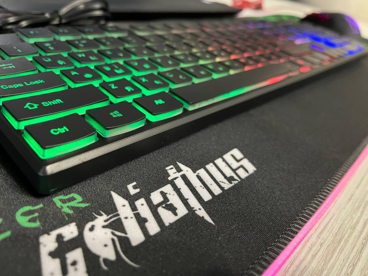 Тонка мембранна клавіатура для настільного ПК з райдужною підсвіткою ...