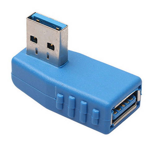 Купити Перехідник адаптер кутовий USB 3.0 M/F (тато-мама) Right, Blue ...