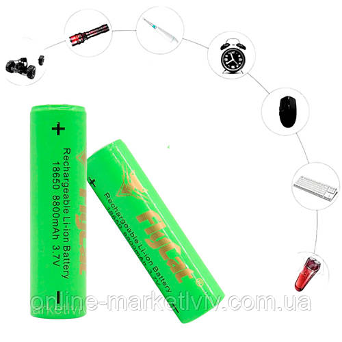 Ионно-литиевая аккумуляторная батарея 1 шт, 8800 мАч, 3,7 V, FlyCat ...