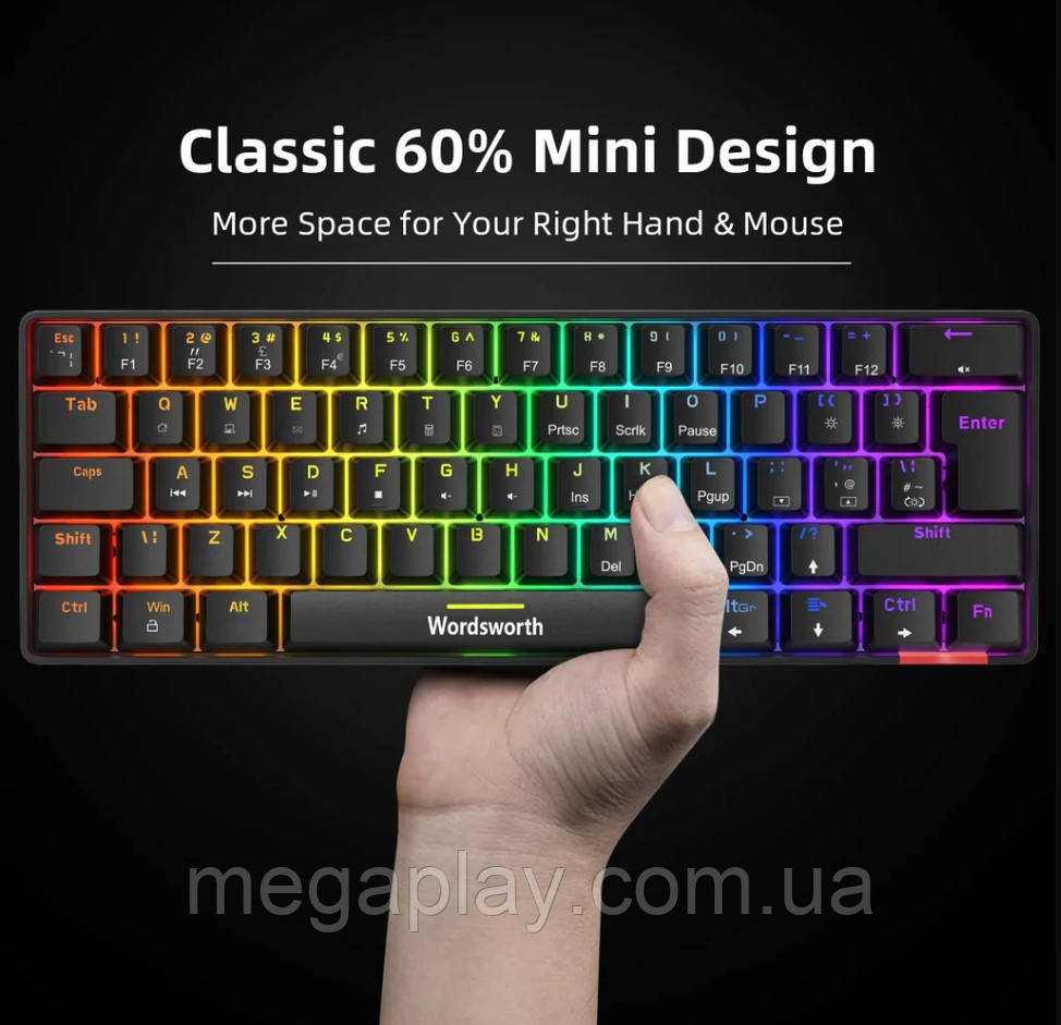 Комплект игровой Wordsworth Механическая игровая клавиатура Wordsworth ...