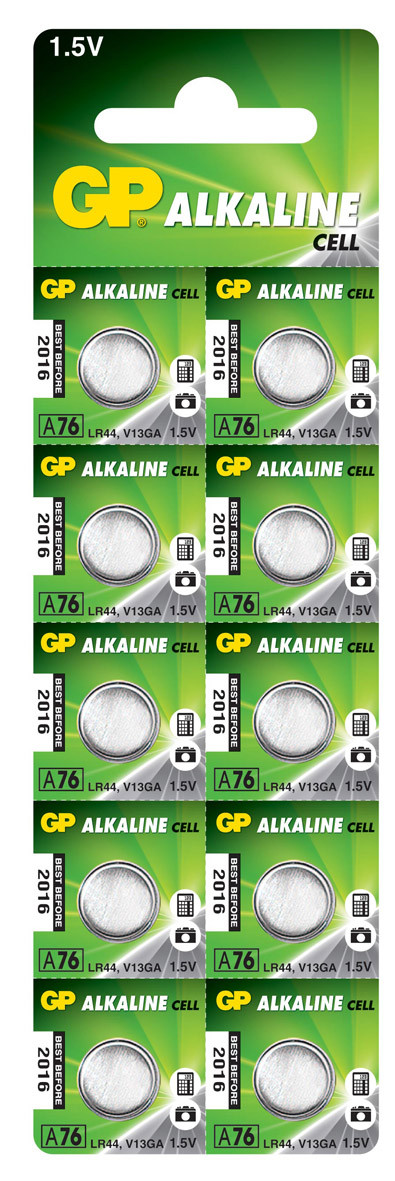 Купить Батарейка для часов GP A76-U10 Alkaline LR44 G13 таблетка ...