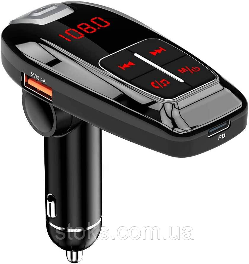 FM-трансмиттер SONRU Bluetooth Радио Передатчик с PD 3.0 USB Type C ...