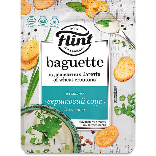 Флінт БАГЕТ 100 г Вершковий соус із зеленню 12 шт./яск, ціна: 22.54 ...