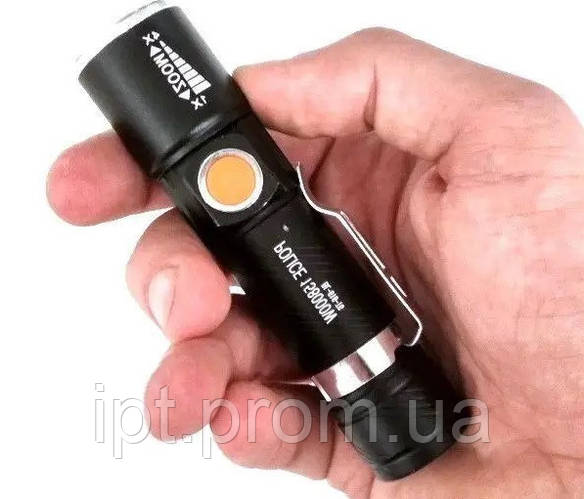 Ліхтарик ручний X-Balog протиударний, вологостійкий із заряджанням USB Тактичний ліхтар POLICE ...