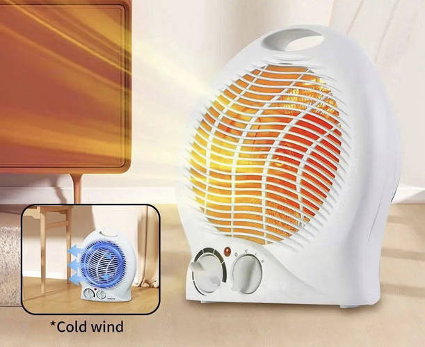 Электрический тепловентилятор дуйка (2000 Вт) спиральный настольный ...