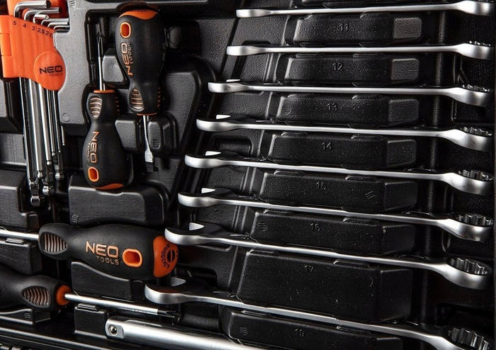 Neo Tools Набор инструментов, 138 ед., 1/2", 1/4", торцевые головки ...