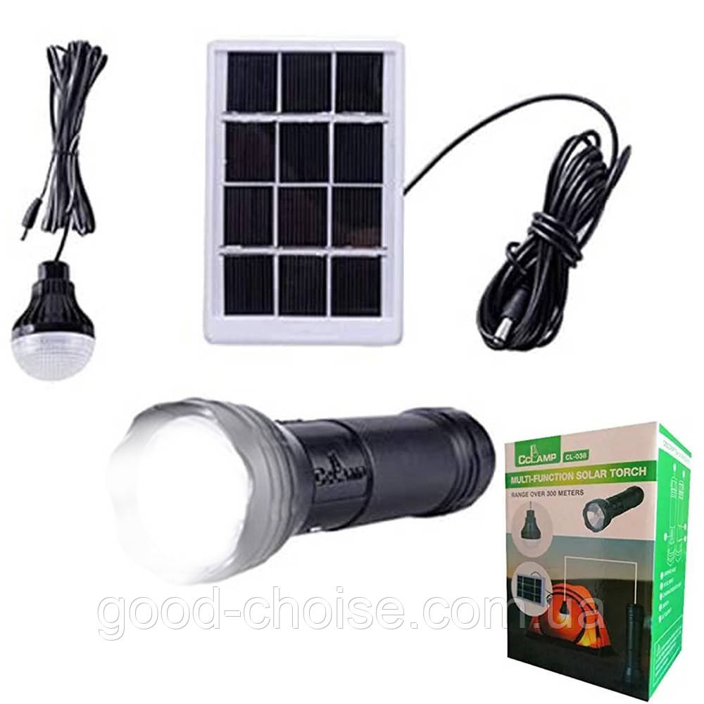 Ручной Фонарь с Солнечной Панелью и Лампочкой CL-038 / Автономная Солнечная Станция — Купить ...