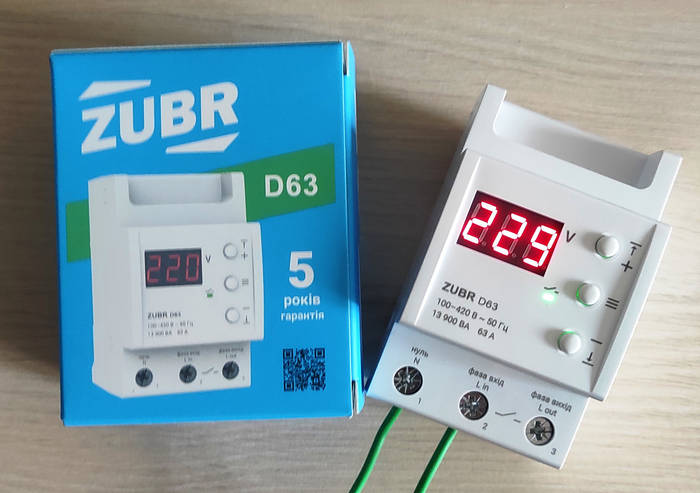 Реле напруги Zubr D63. Захист від перепадів напруги, ціна 1142 грн — Prom.ua (ID#1767428267)