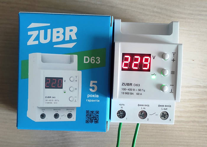 Реле напруги Zubr D63. Захист від перепадів напруги, ціна 1142 грн — Prom.ua (ID#1767428267)